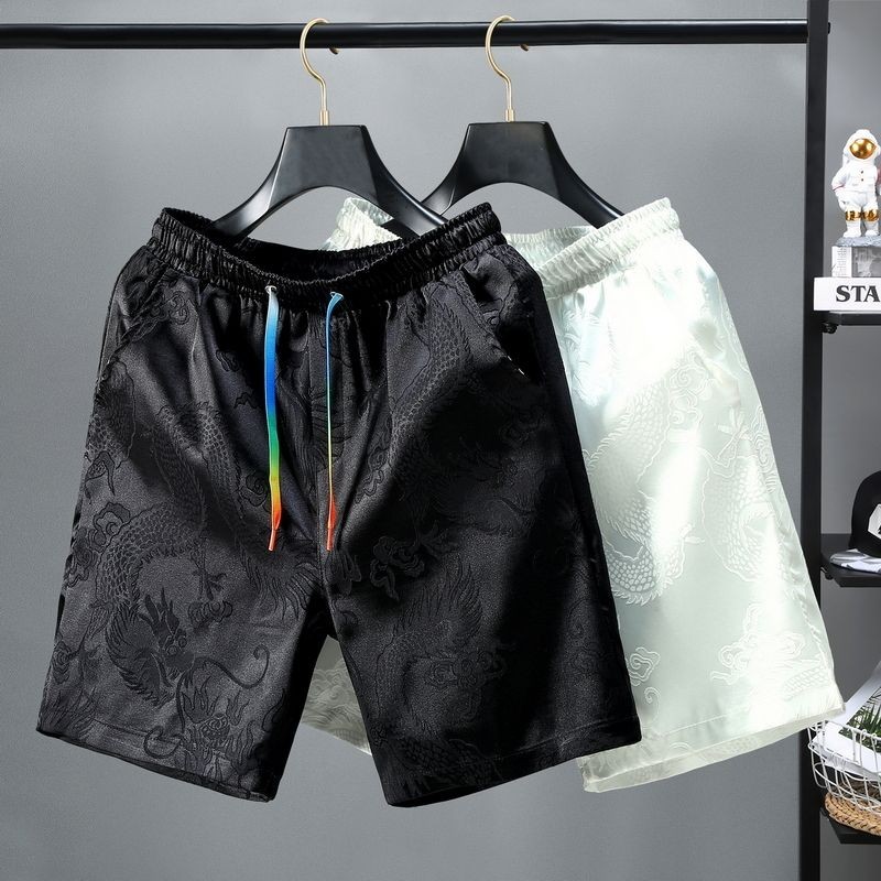 Short Shorts Men Dark Dragon Pattern New Chinese Fashion Large Size ...