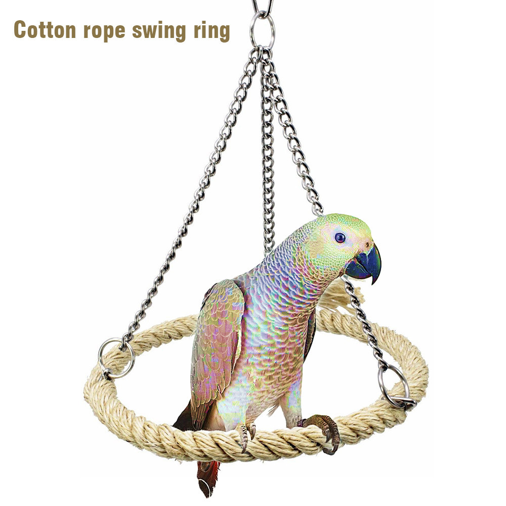 Bird Toys Bird Rope Ring Swing Perch With Corn Cob Cardboard Bagels ...