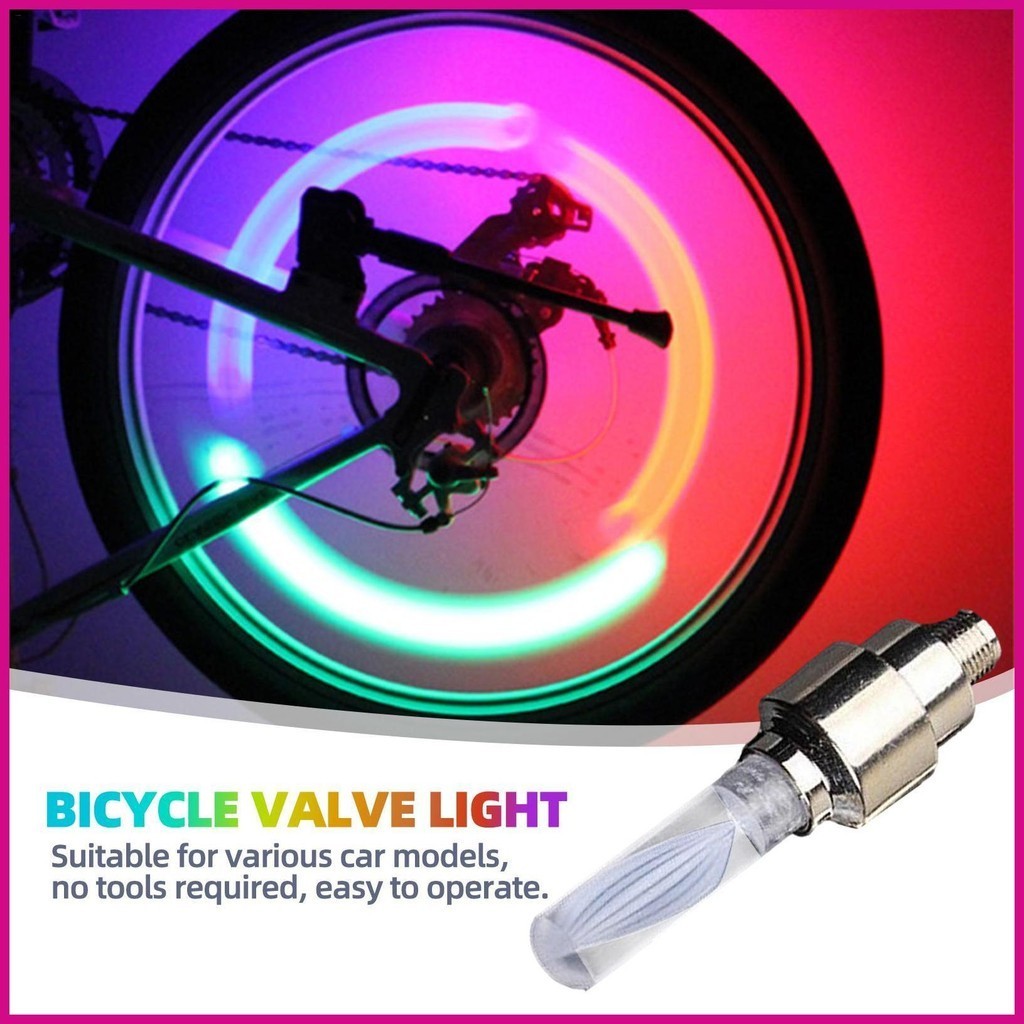 Colorful LED Bike Wheel Tire Valve Stem Light Neon Lamp/ Safety Nozzle ...