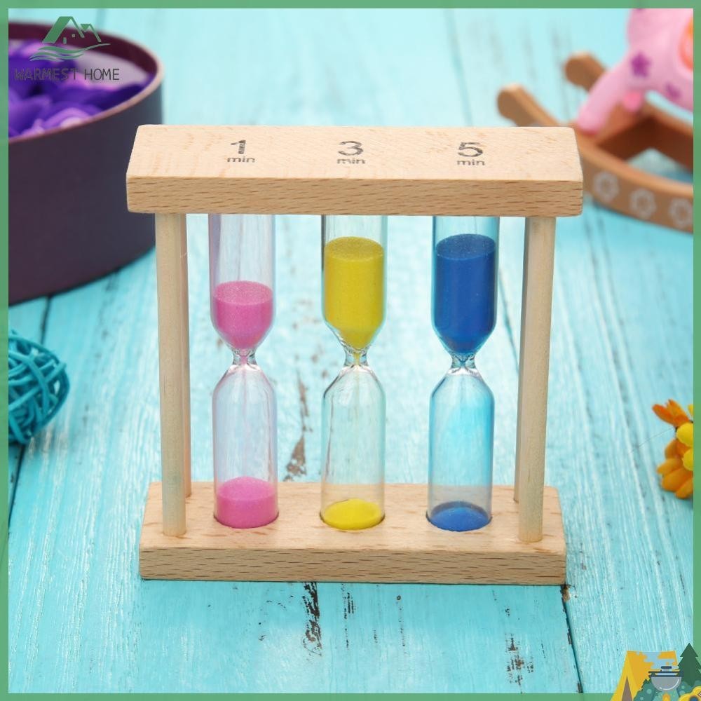 {Warm} 1/3/5 Minute Desktop Hourglass Mini Wooden Sand Timer Art Crafts ...