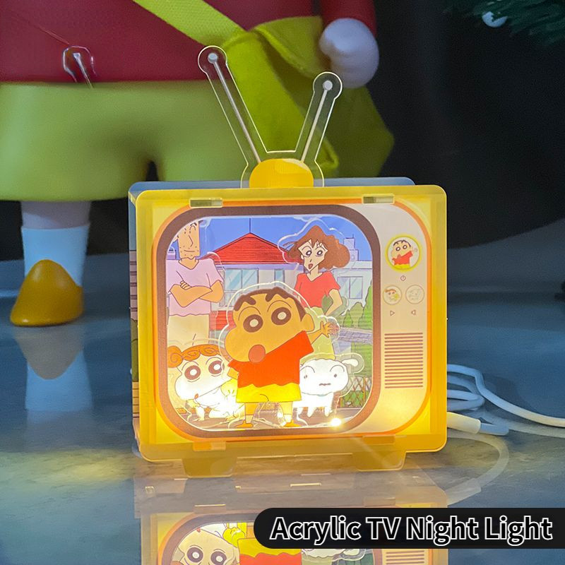 【DIY Night Light】LED Lamp Crayon Shin-chan Acrylic Action Figurines Car ...