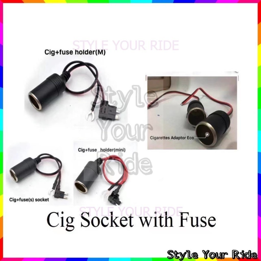 SOCKET LIGHTER Female 12V-24V Car Cigar Cigarette Lighter Socket Plug ...