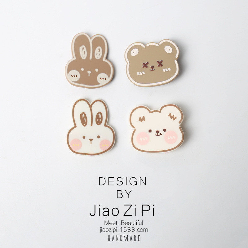 Little Bear Rabbit Hair Clip Korean Cartoon Cute White Rabbit Hair Clip ...