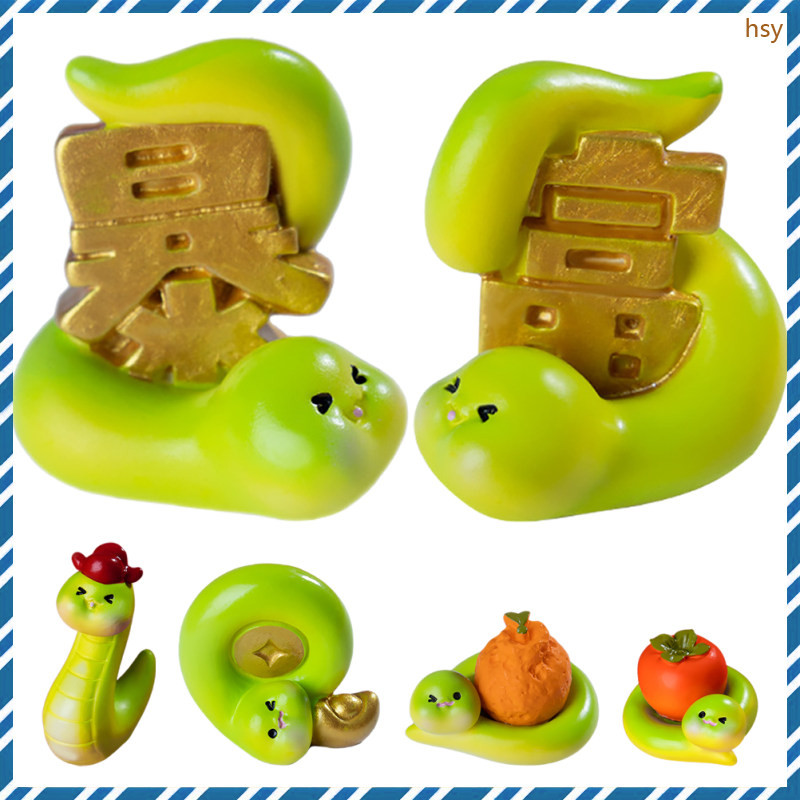 6pcs Mini Snake Sculpture Miniature Snake Figurine Chinese Zodiac Snake ...