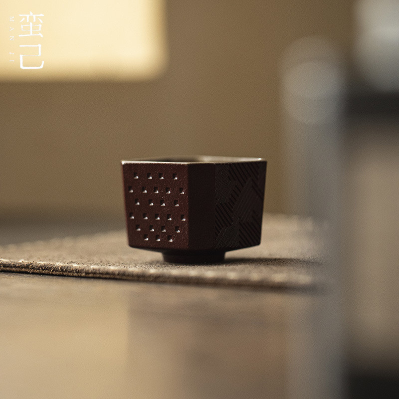 Manji Square Tea Cup Stoneware Japanese Style Square Sheng Pattern Tea ...