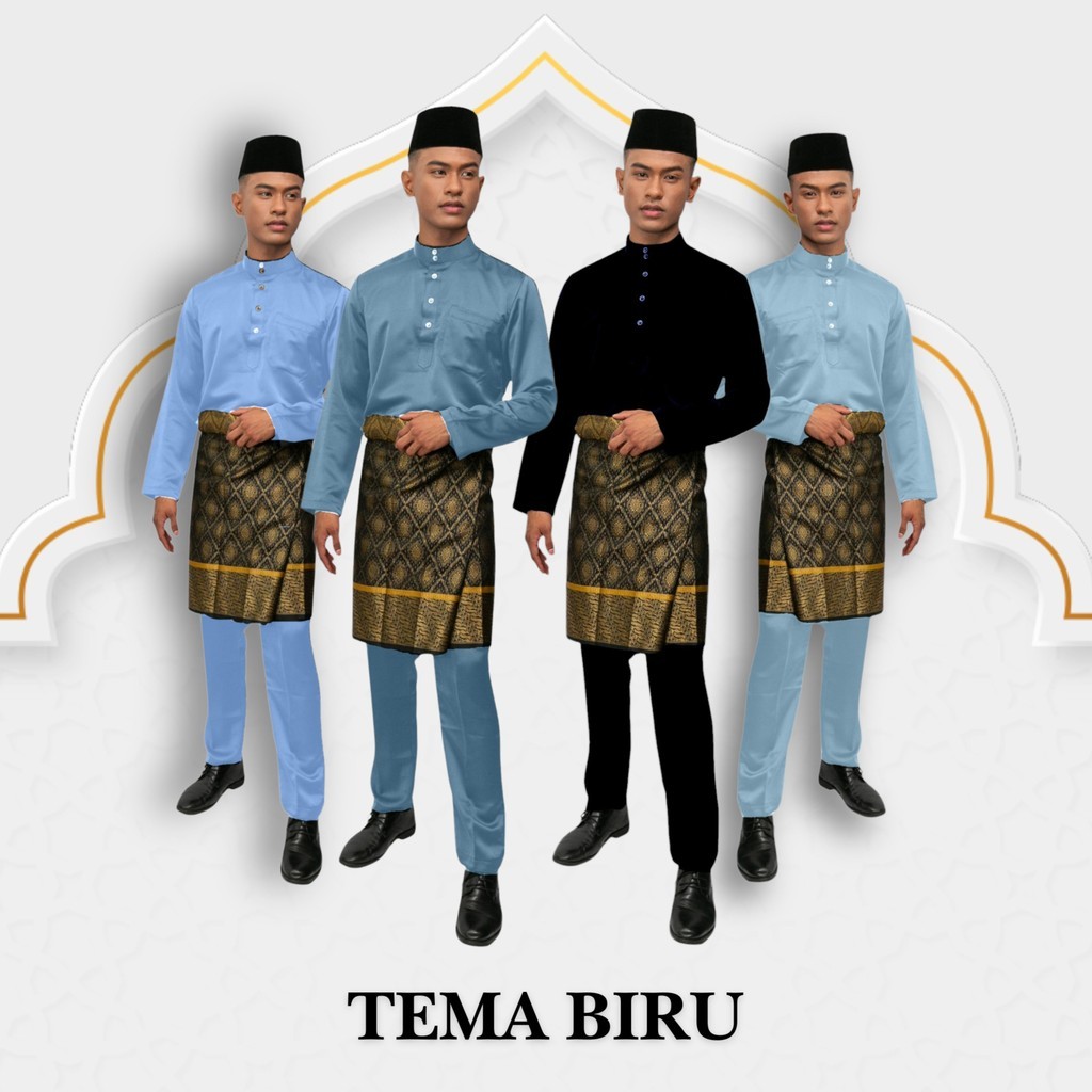 (Free Sampin) Tema Biru Metallic (Blue) 2 - Cekak Musang Moden Fit Baju ...