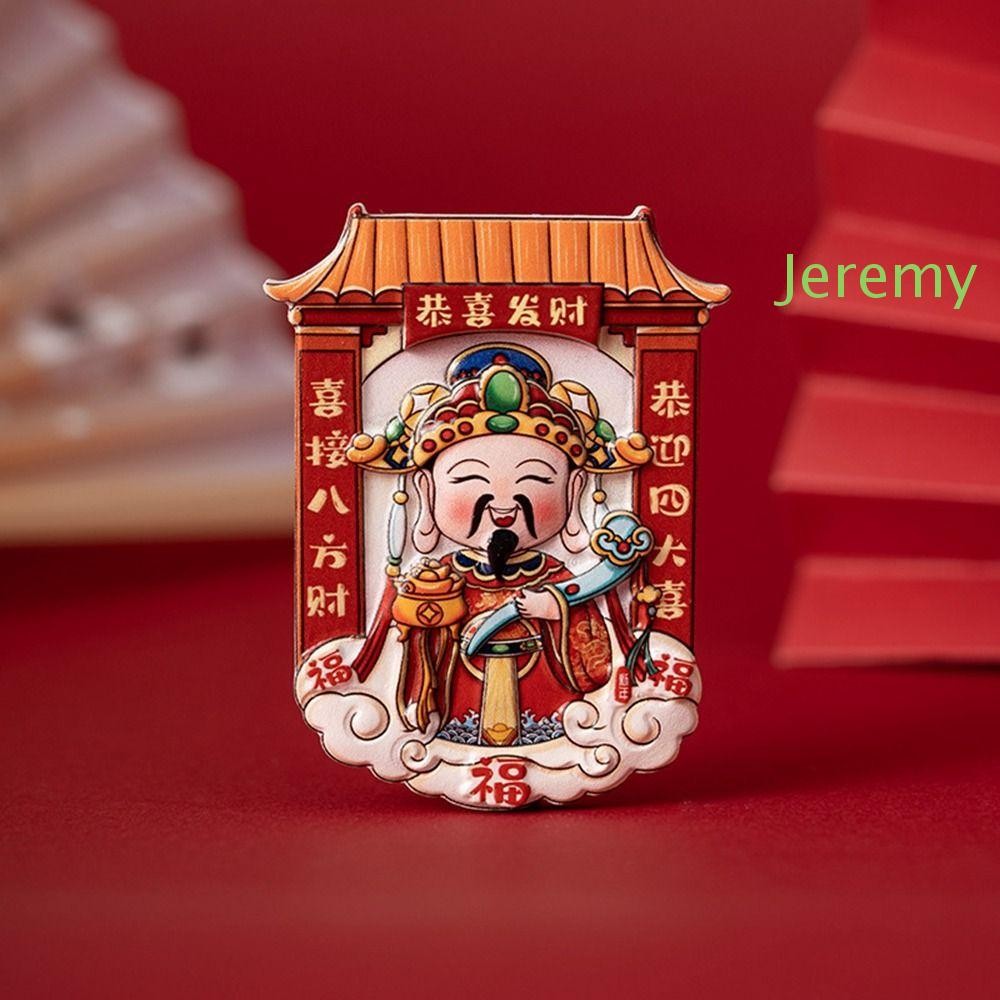 JEREMY1 God of Wealth Fridge Magnets, Cartoon God of Wealth Resin ...