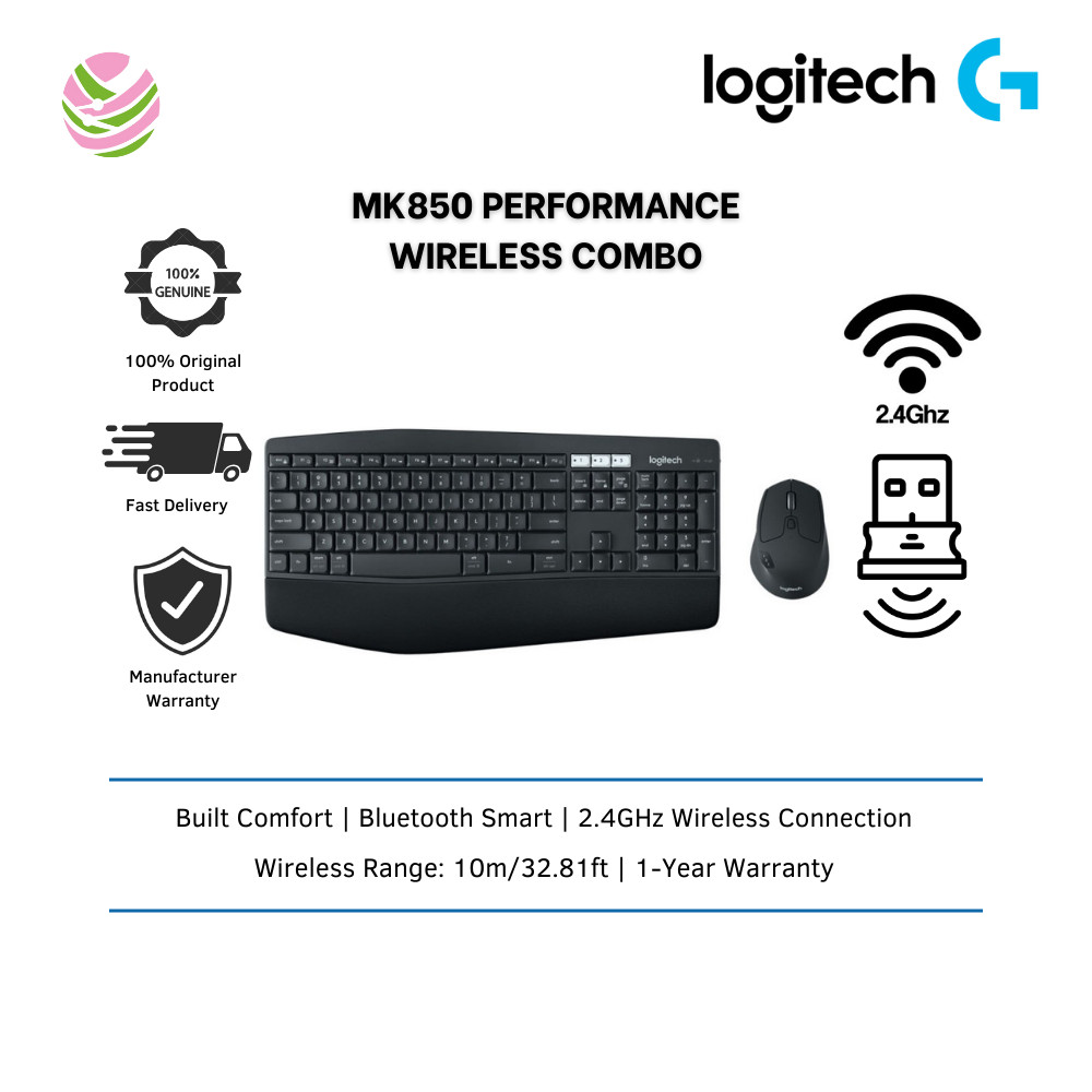 Logitech MK850 Performance Wireless Keyboard Mouse Combo (920-008233 ...