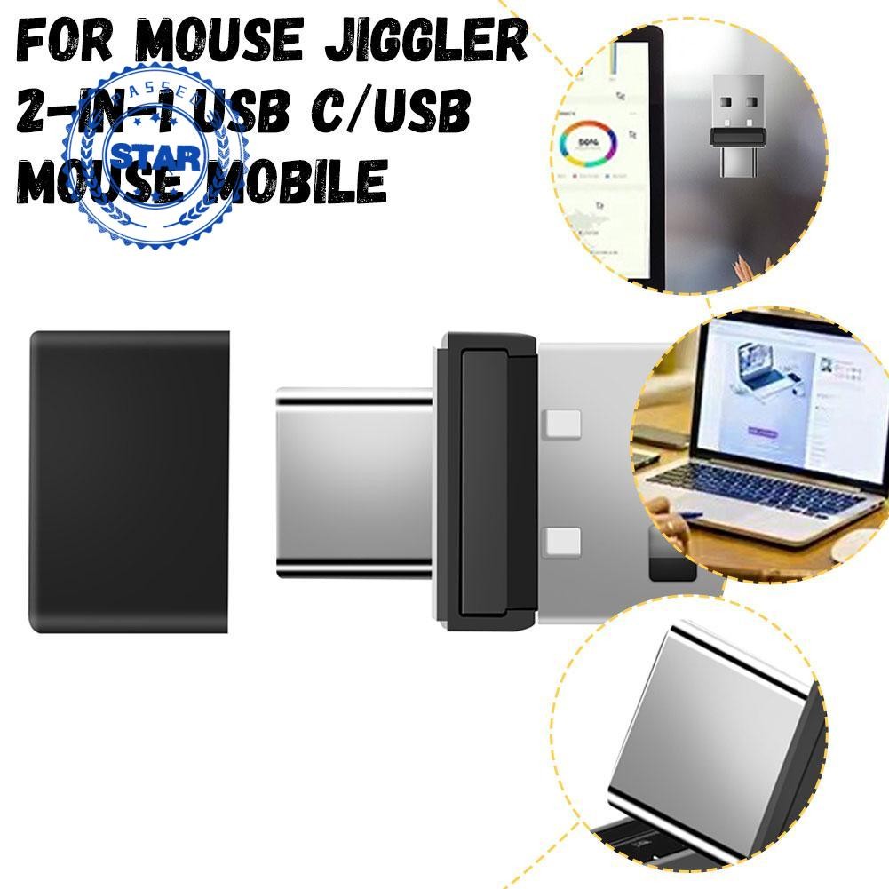 Mouse Mover 2 In 1 Usb C/ Usb 2 In 1 Mouse Jiggler Mover Usb E7c0 ...