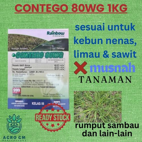 Rainbow Contego 80WG 1kg Diuron 40.0% + Ametryn 40.0% Racun Rumput ...