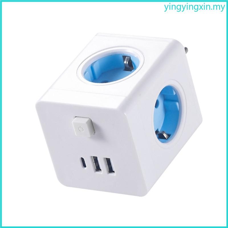YIN Practical Wall Socket Extenders 6 in 1 EU Plugs Charging with 3 ...