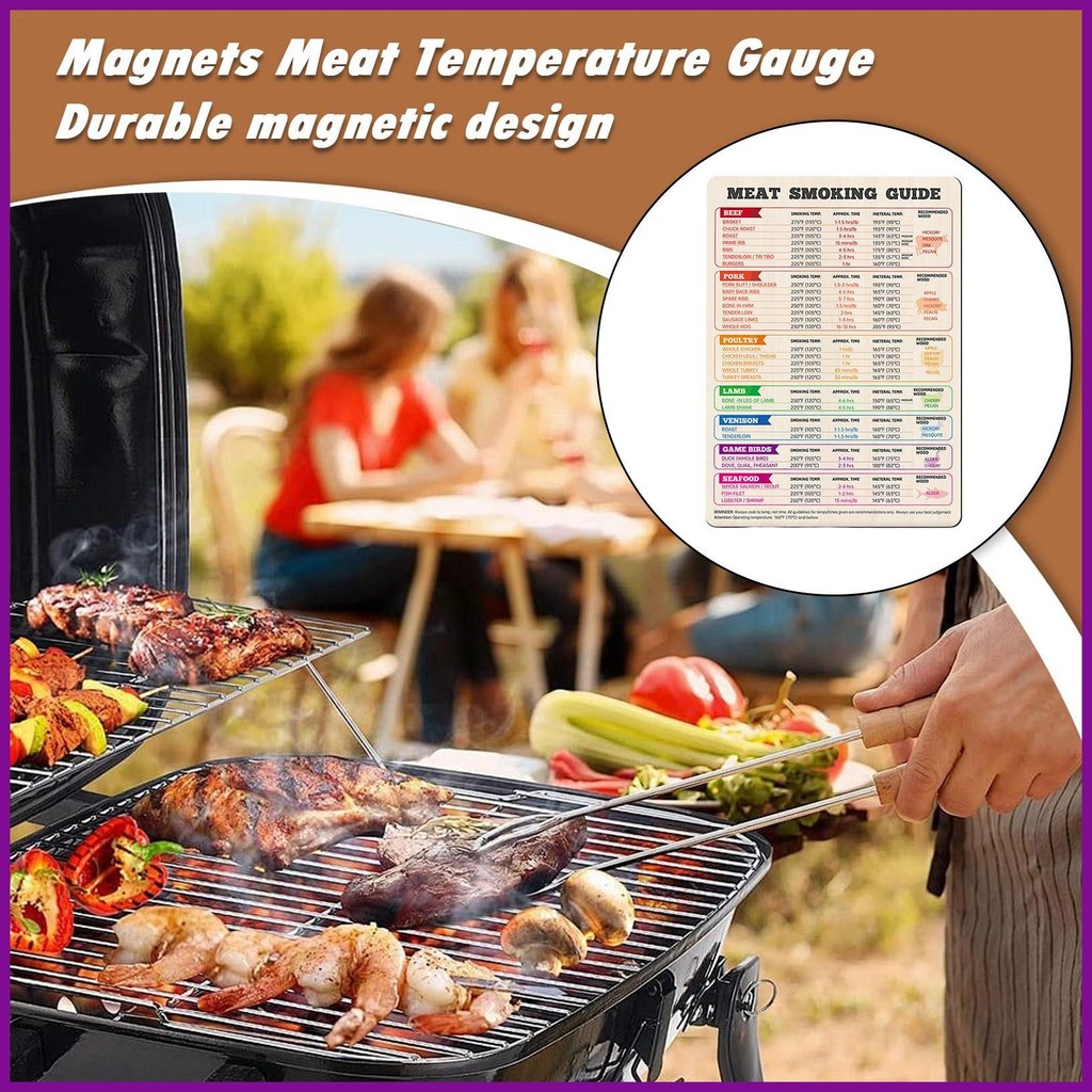 Pork Temperature Chart BBQ Cooking Chart Magnetic Temperature Guide ...