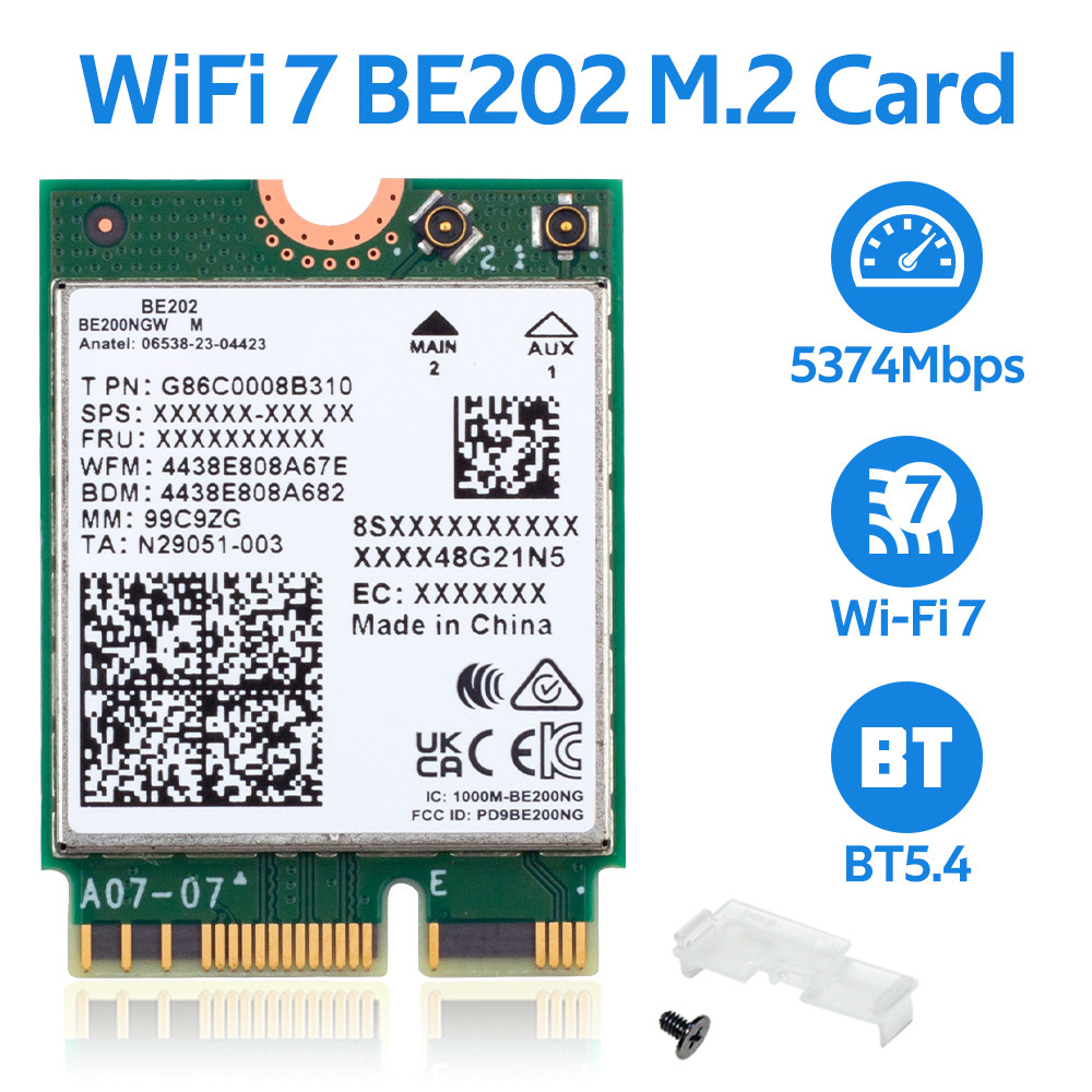 New WiFi 7 for Intel BE202 Network Card Bluetooth 5.4 Tri Band 2.4G/5G ...