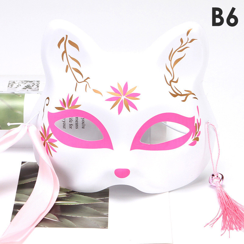 Eas Anime Foxes Mask Japanese Cosplay Rave Hand-Painted Anime Demon ...