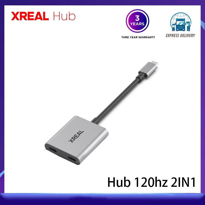 XREAL Hub 120hz 2IN1 USB-C PD Fast Charging Adapter Portable Video Adapter For XREAL AIR/AIR2 ...