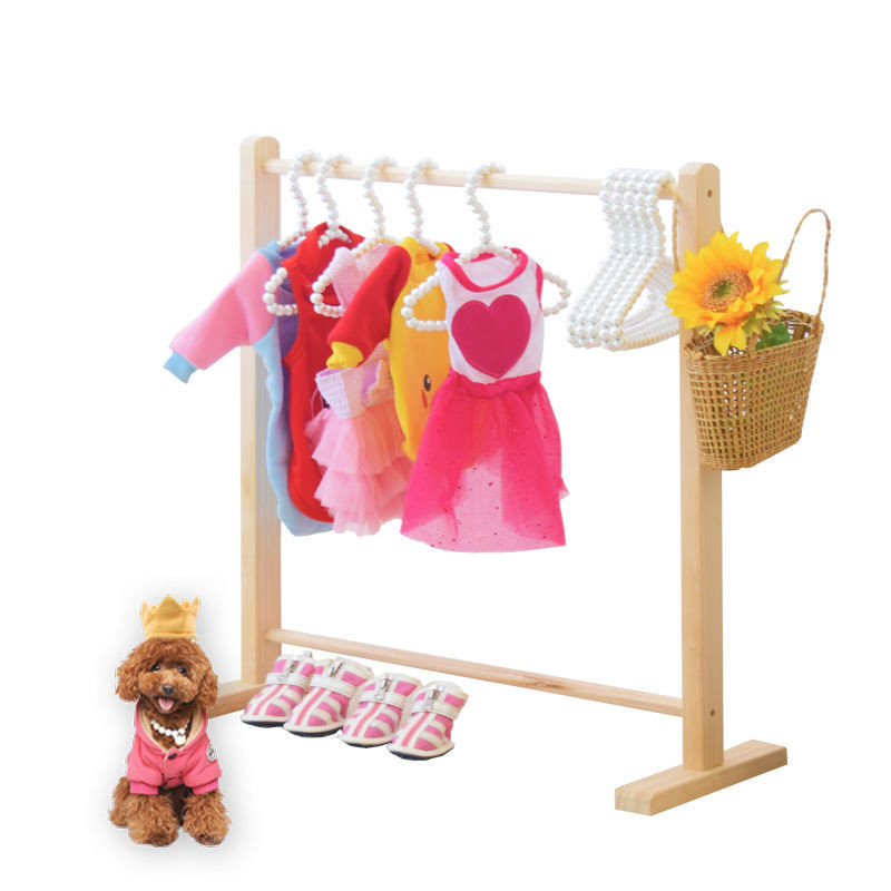 Dog Hanger Floor Pet Hanger Solid Wood Kindergarten Hanger Bedroom ...