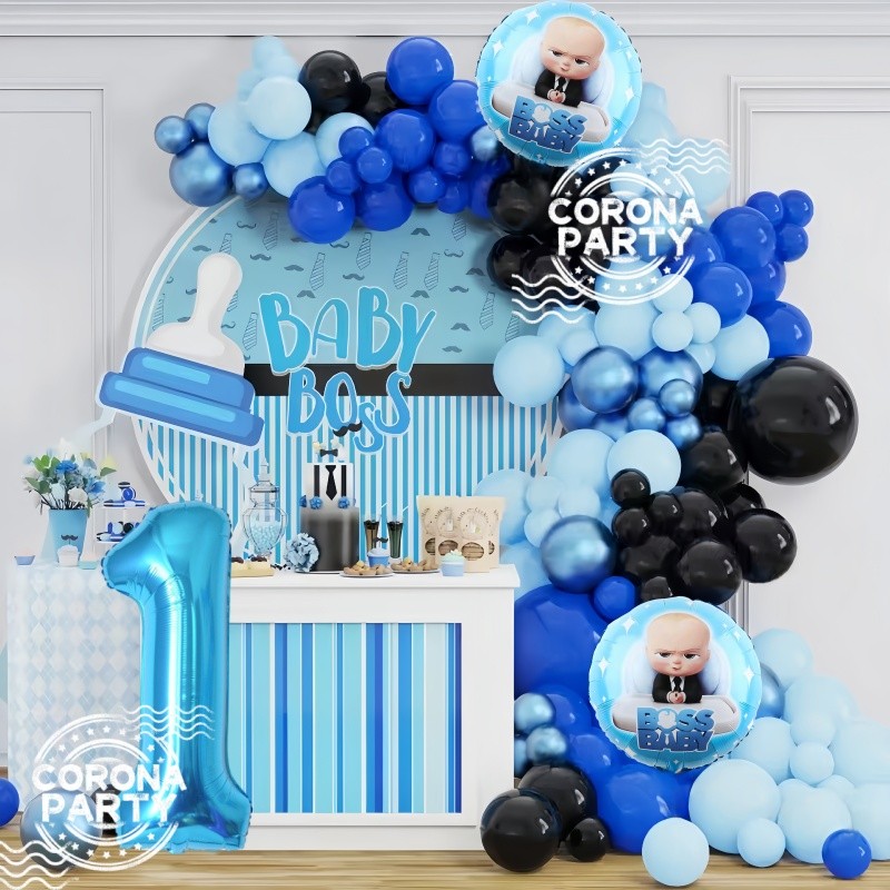 Baby Boss Baby Balloon Garland Arch Kit Blue Number Balloons Kids ...