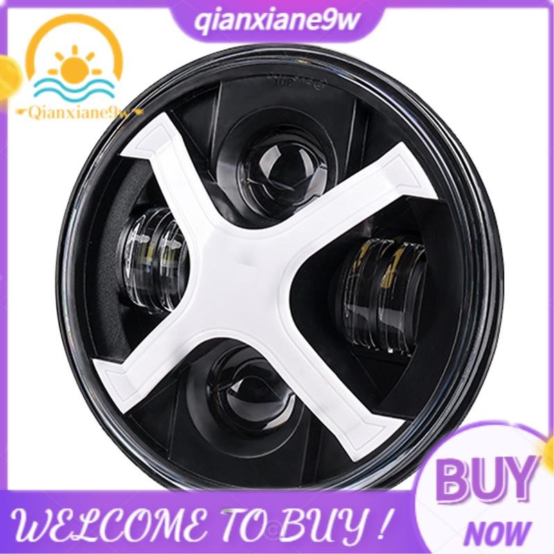 Motorcycle 7 Inch Round LED Headlights DRL Hi/Lo Beam 50W 30W Ring ...