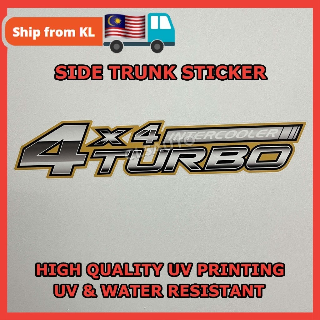 Sticker 4x4 Intercooler Turbo (1 Pcs) Offroad Pickup Truck Ranger Hilux ...