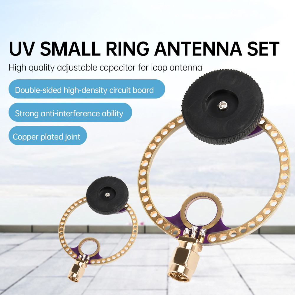 UV UHF 400M-470MHz+VHF FM 80M-150MHz Mini High Frequency Loop Antenna ...