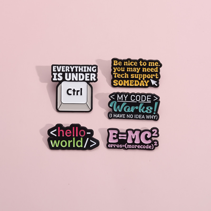 Funny Colorful Texts Enamel Pin Brooches Everything Is Under Ctrl ...