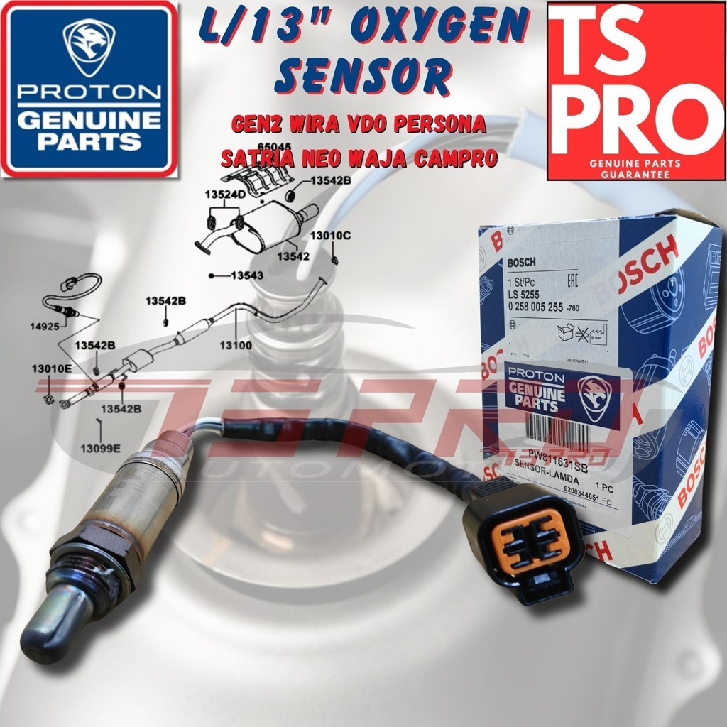 Proton Gen2 WIRA VDO Persona Satria neo Waja Campro Genuine L/13" Oxygen Sensor O2 Exhaust Ekzos ...