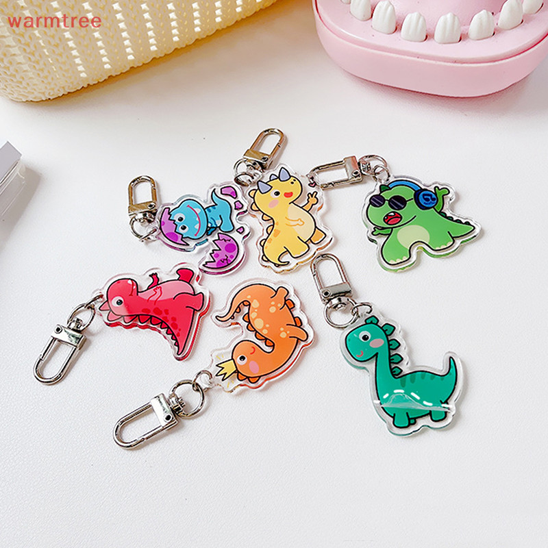 (warmtree) Cartoon Acrylic Dinosaur Keychain Kawaii Dinosaur Peripheral ...