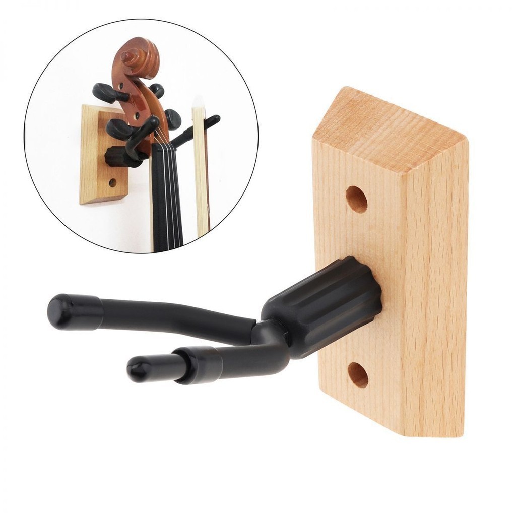 Wall Mount Solid Wood Base Violin Hanger for Home / Studio Music Room ...