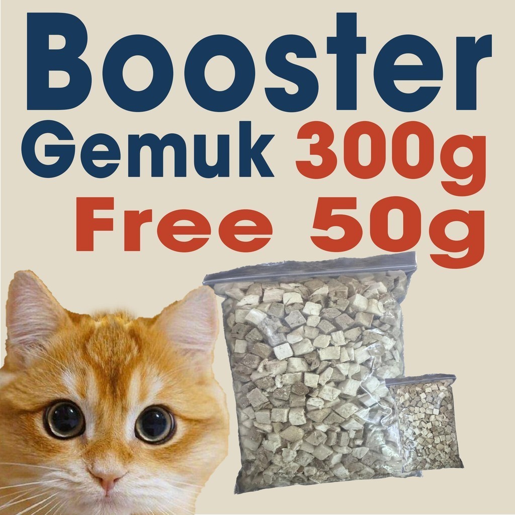 【Booster 300g+50g 】 Booster Mix Chicken & Liver Untuk gemok kucing Cat ...