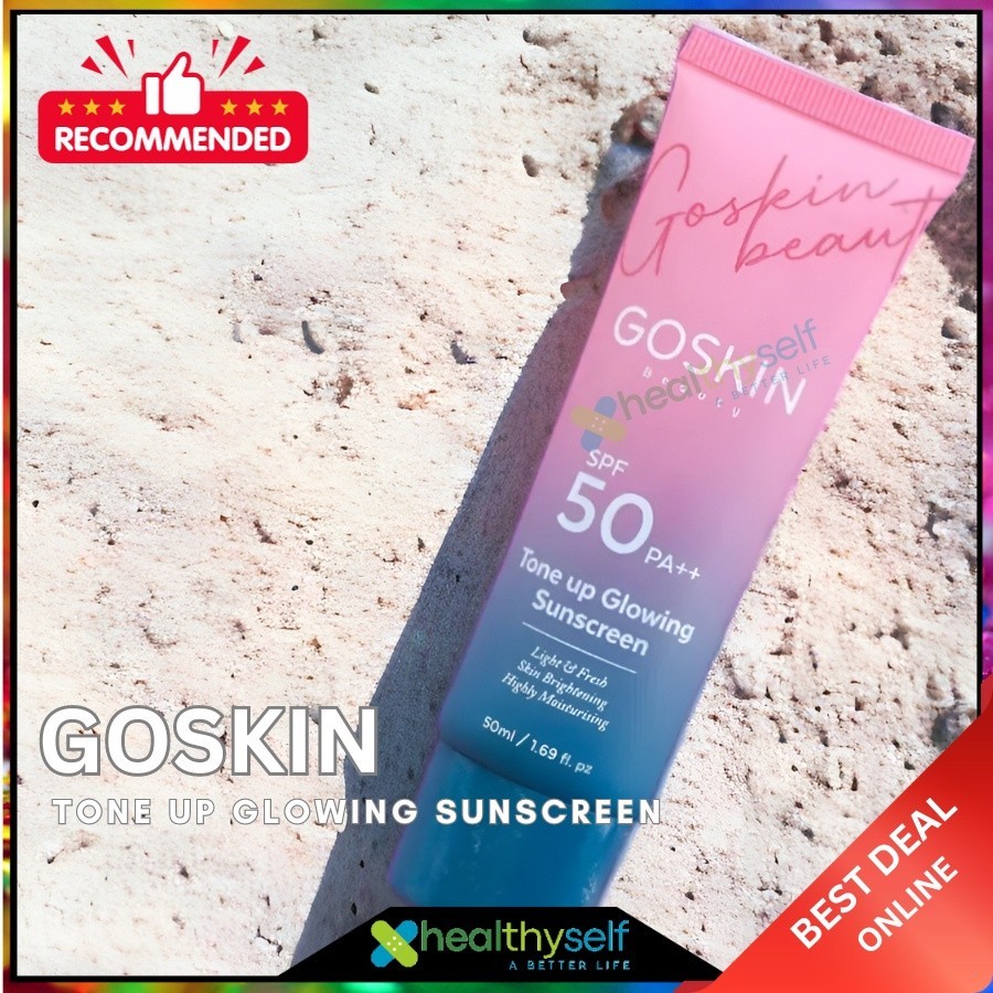 GOSKIN TONE UP GLOWING SUNSCREEN SPF 50+ WHITENING SUN BLOCK | Shopee ...