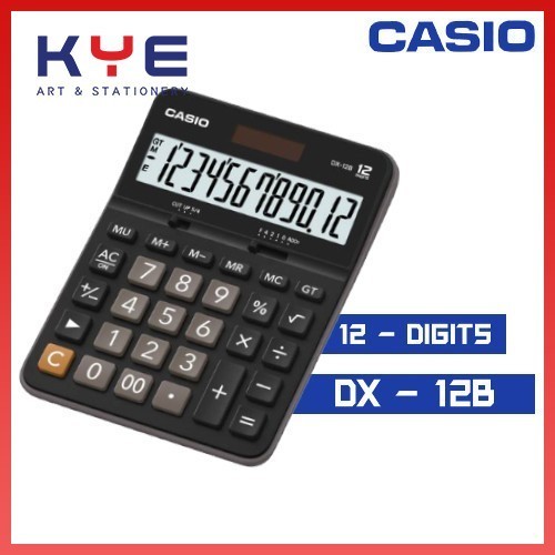Casio Calculator Extra Large Calculator (12 Digit, 2 Way power) Original 100% / GX-12B | Shopee ...