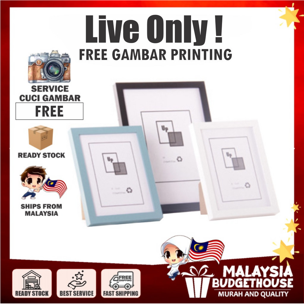 (Live Only)4R,6R,8R,A4 Modern Design Wood Photo Frame Gambar | Shopee ...