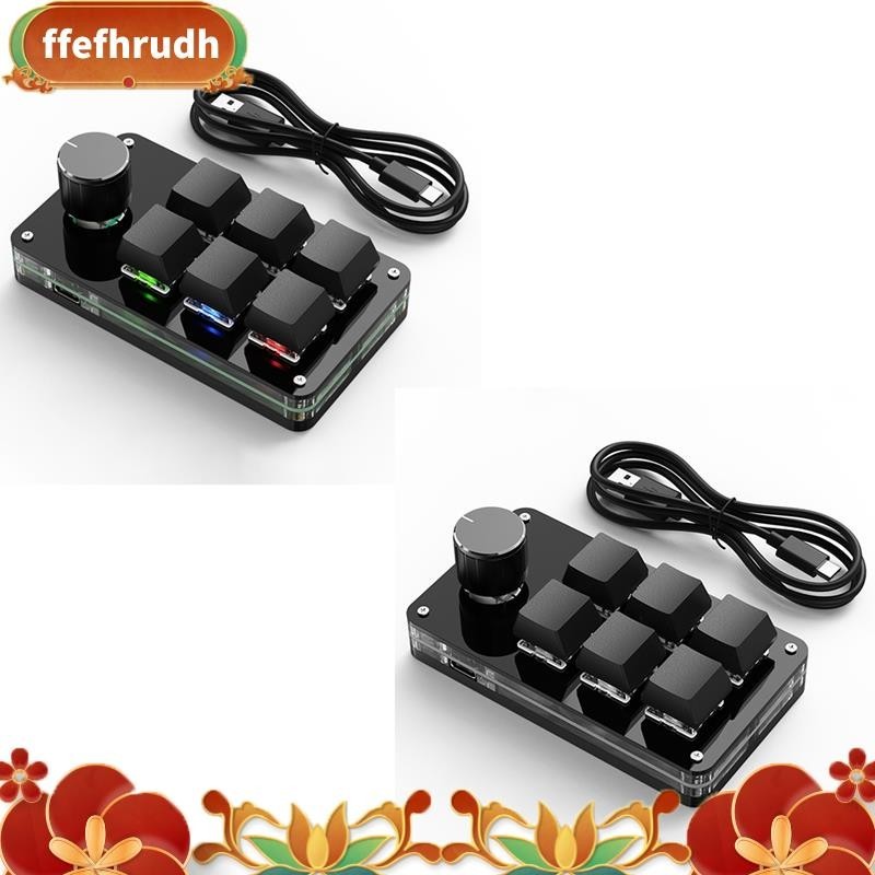 Programming Macro Custom Knob Keyboard 6 Key Copy Paste Mini Button Photoshop Gaming Keypad 