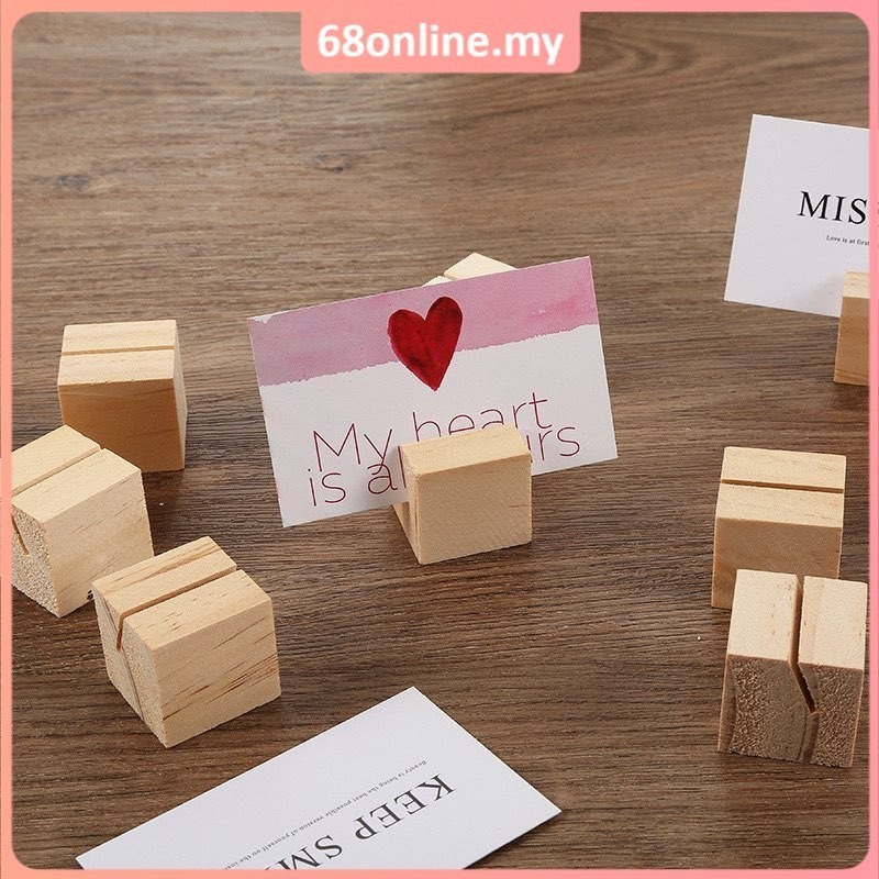 [Johor Seller] Rustic Wood Place Card Holders Wooden Card Stand Picture ...