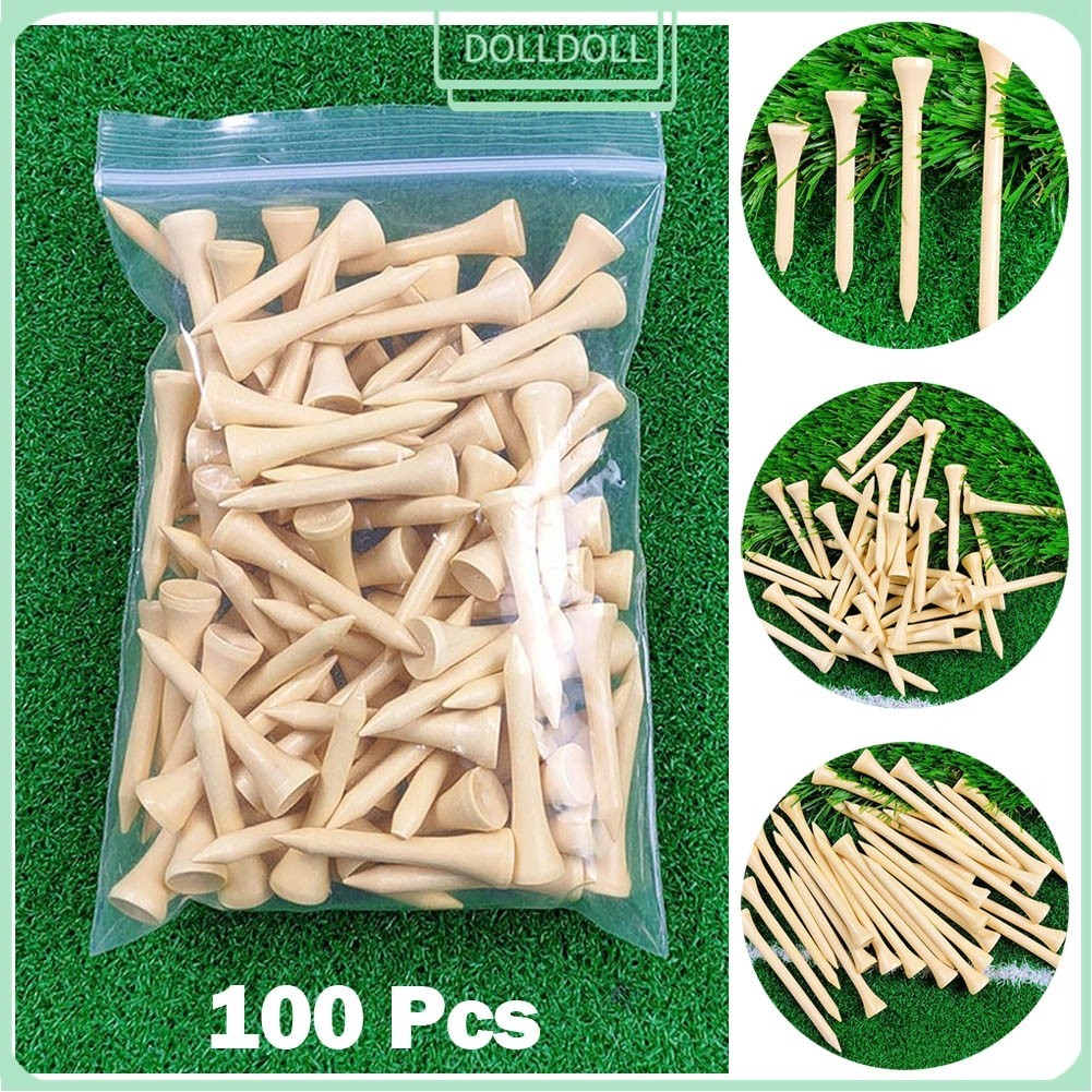 [Doll]100 Count Wooden Golf Tees 4 Sizes 42/54/70/83mm Bamboo Tee Golf Balls Holder | Shopee ...