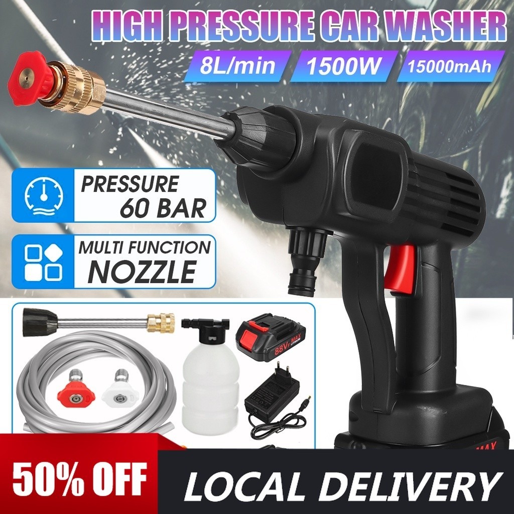 Rechargeable High Pressure Car Washer 60Bar Cordless Car Wash Guns ...