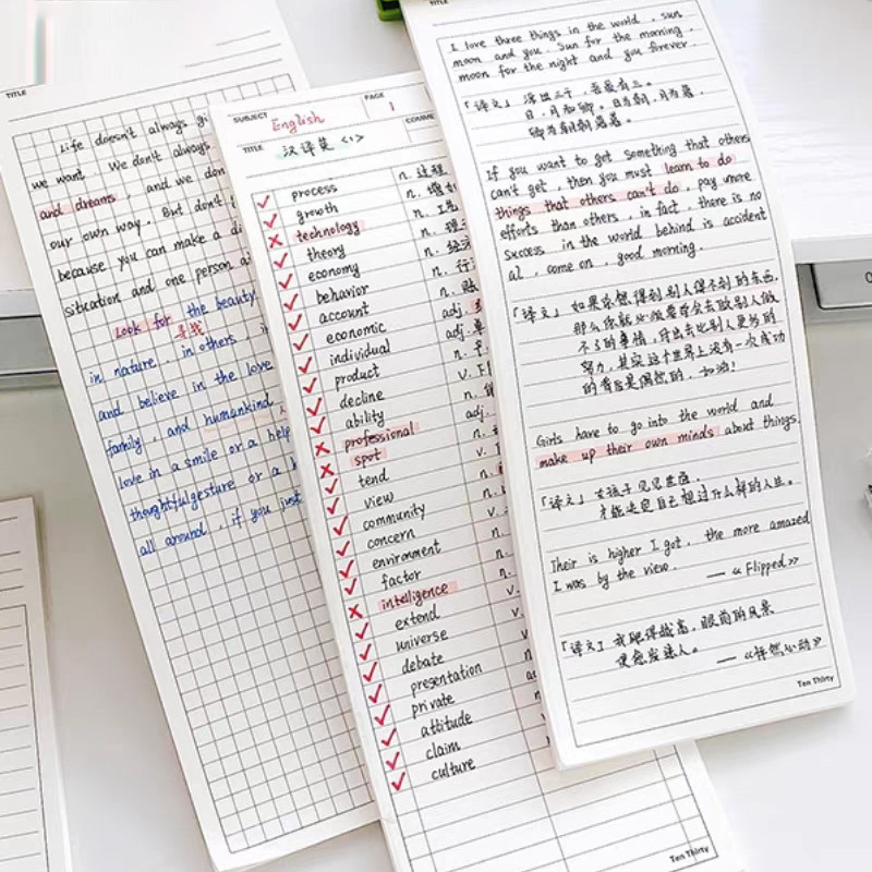 Minimalist Tearable Non Adhesive Long Note Pad Multi Functional ...