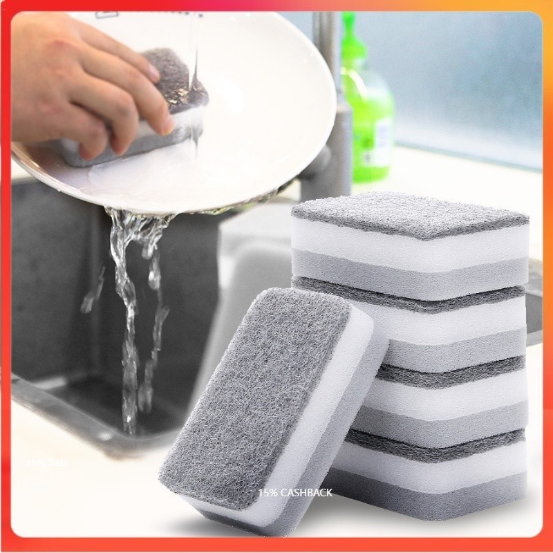 Scouring Pads for The Home Multiple-Use Cleaning Sponges with Two Sides ...