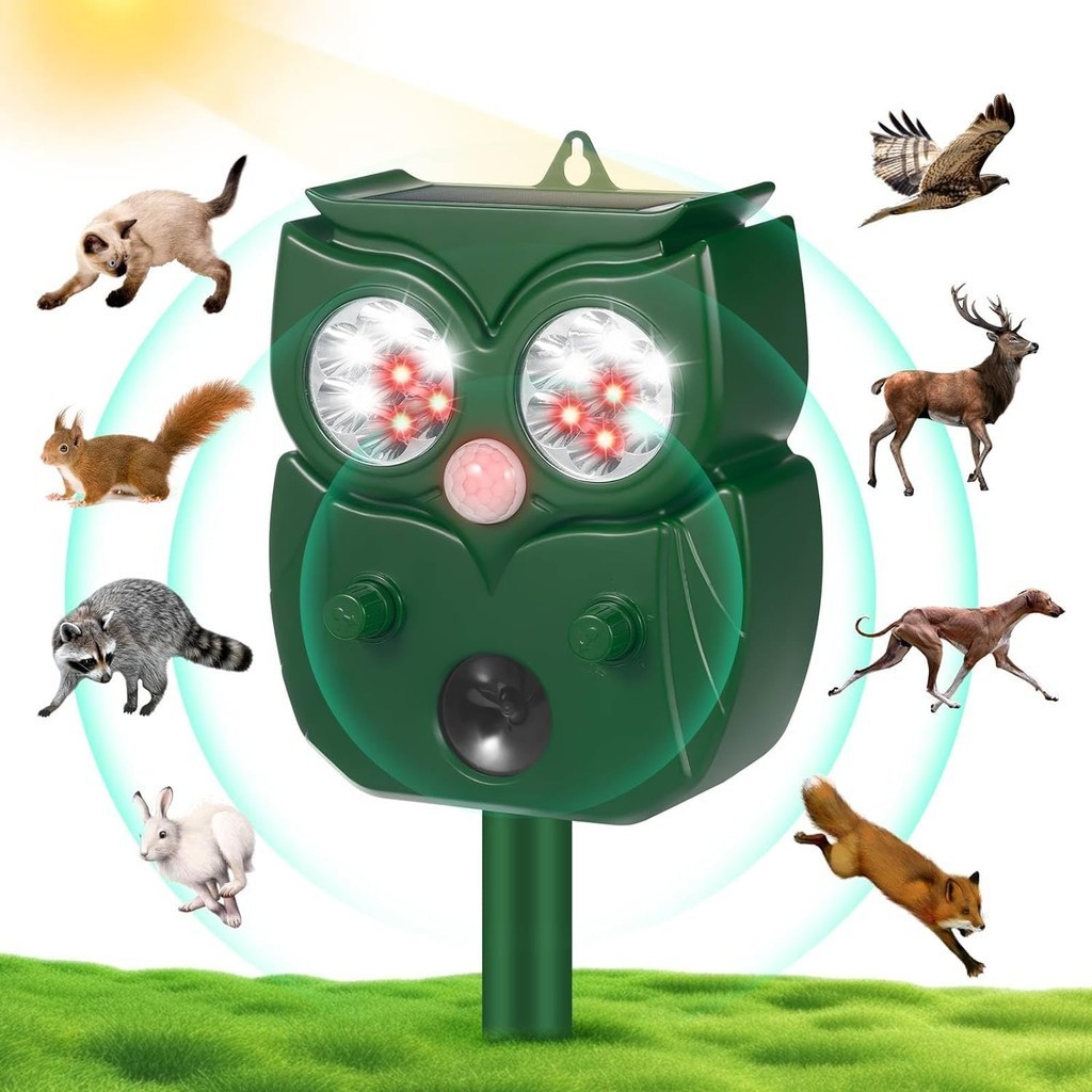 Owl Shaped Ultrasonic Animal Repellent Bird Repellent Outdoor ...