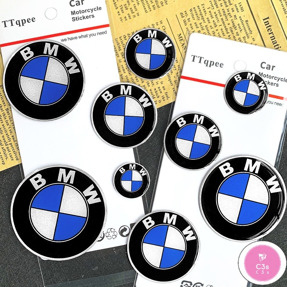 C3 BMW Logo Reflective 3D Gel Sticker Car Front Hood Sticker Trunk Rear ...