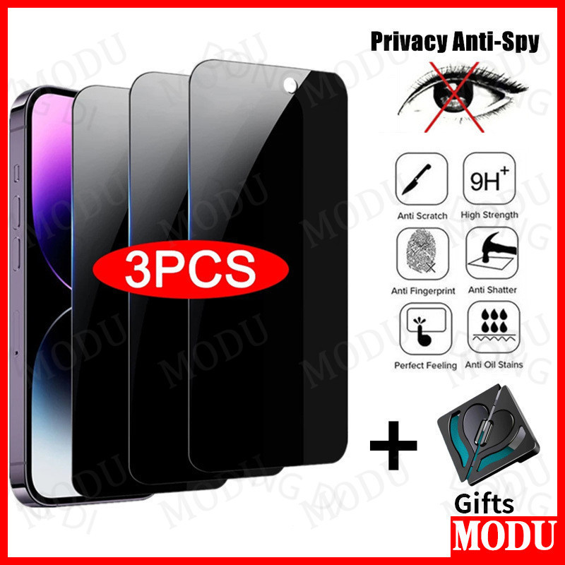 3Pcs Anti-Spy Privacy Tempered Glass Compatible For Redmi Note 13 12 ...