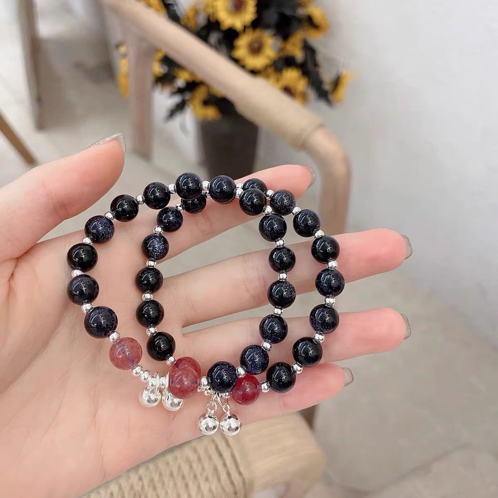 Original Hand-Made Original Blue Sandstone Strawberry Crystal Bracelet ...