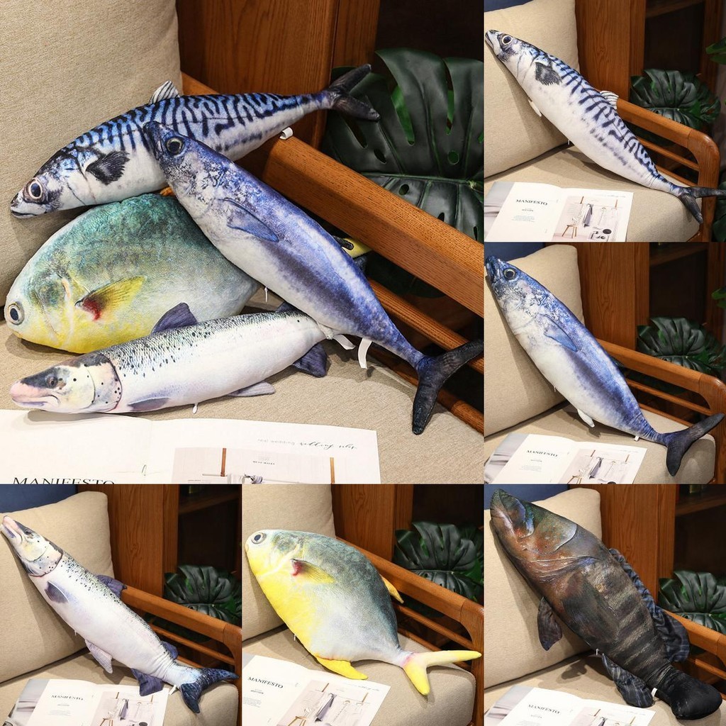 Soft Cotton Pp Tuna Swordfish Salmon Stuffed Toy Hilarious Work Nap ...