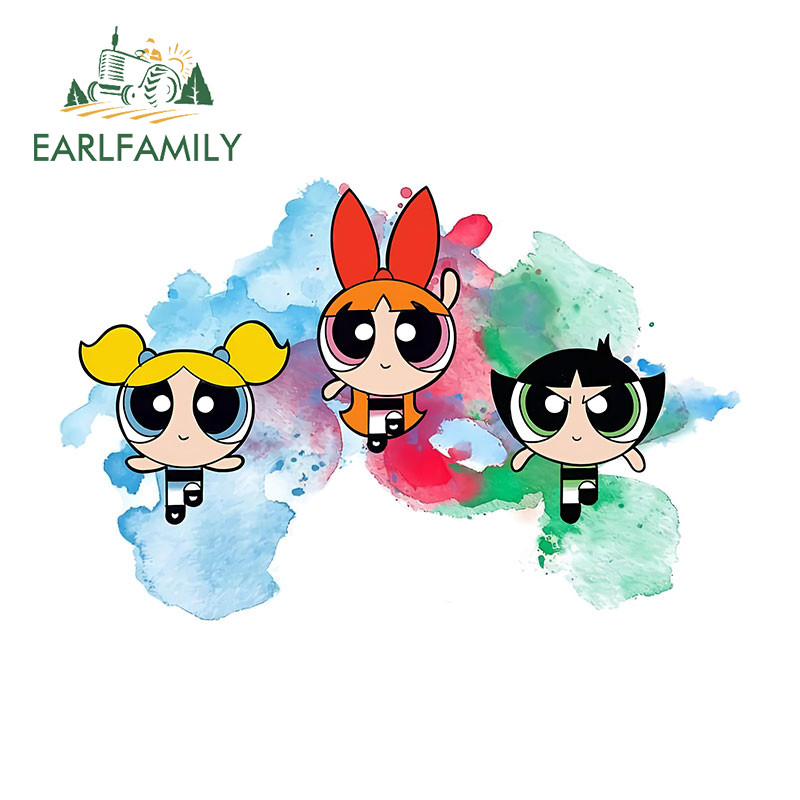 EARLFAMILY Powerpuff Girls Car Stickers Cartoon Graffiti Personality ...