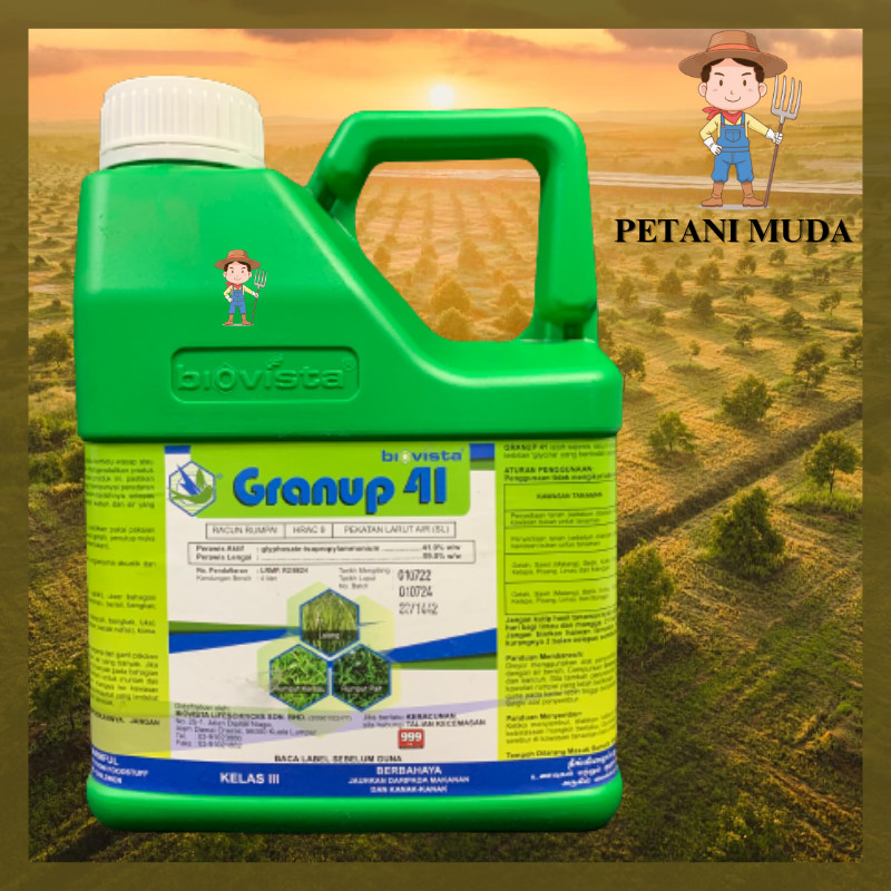 [ORIGINAL] 4L Biovista Granup 41 / Racun Rumput Rumpai / Racun Batas (Sama Ken-phosate/Ecomax ...