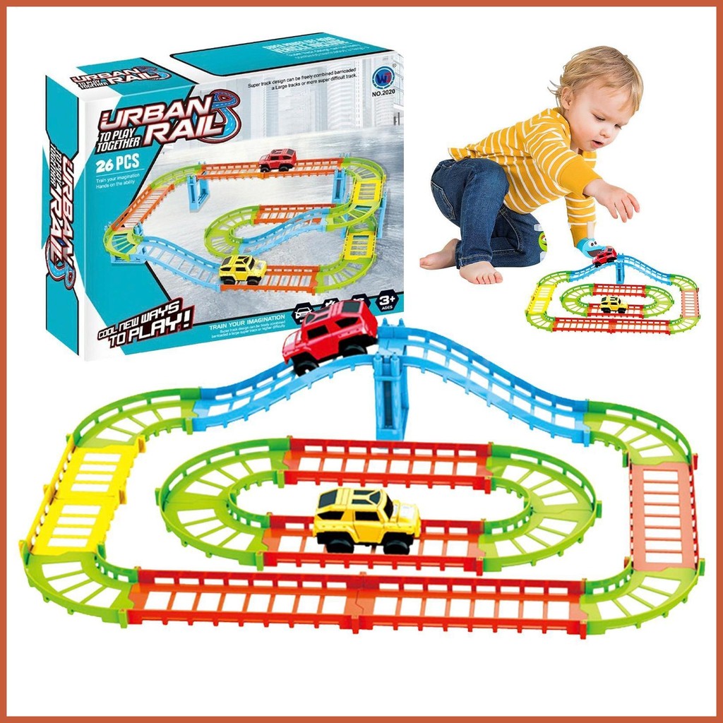 Puzzle Track Car Play Set Funny Car Track Toy Assembling Rail Car Toys ...