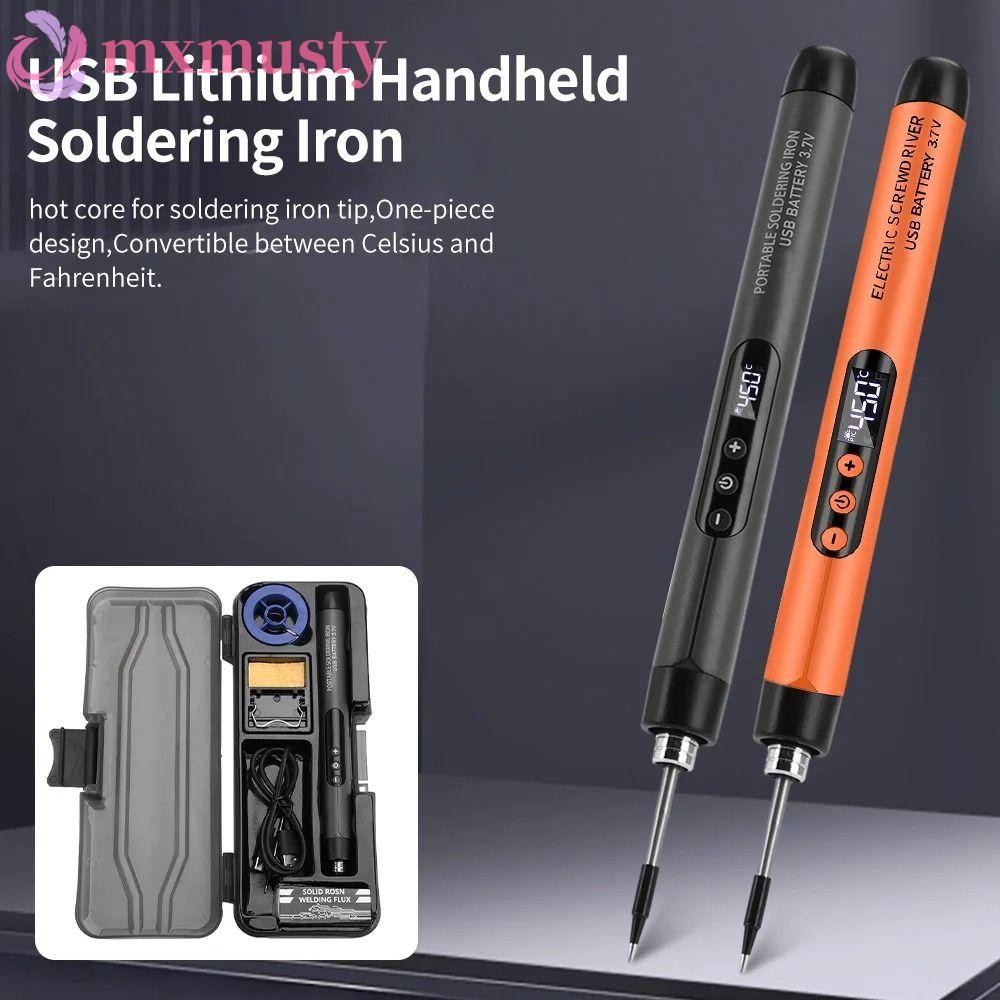 MXMUSTY Electric Soldering Iron Set, USB 300-450 Temperature Adjustable ...