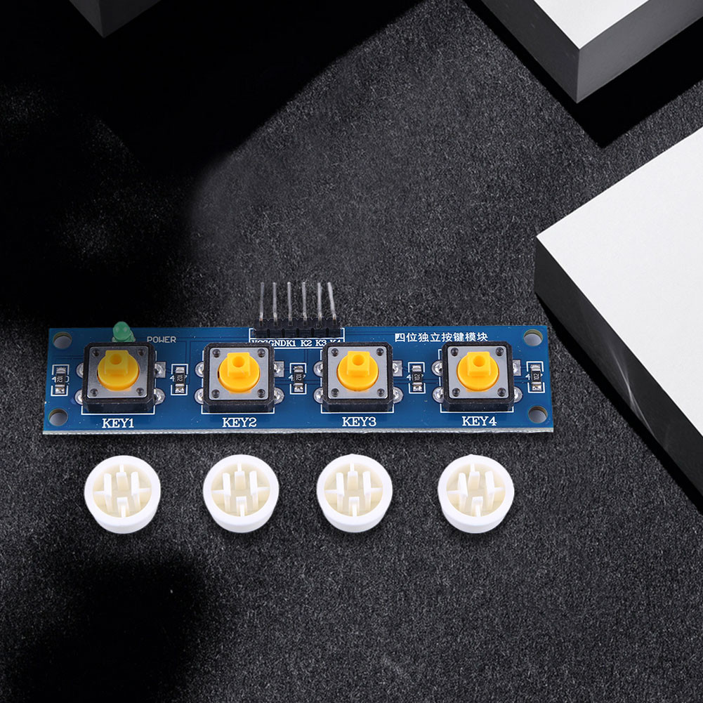 4 Buttons Keyboard Module with Hat & LED Indicator for Arduino Or ...