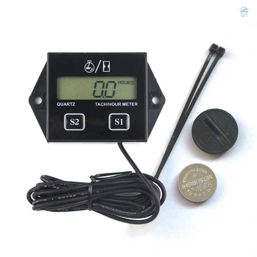 Engine Hour Meter Motorcycle Digital Tachometer 2-Stroke/4-Stroke ...