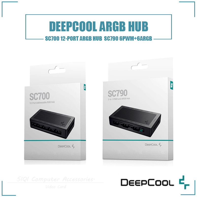 DeepCool ARGB HUB SC700 12-PORT ARGB HUB SC790 2 in 1 6PWM & 6ARGB SATA ...